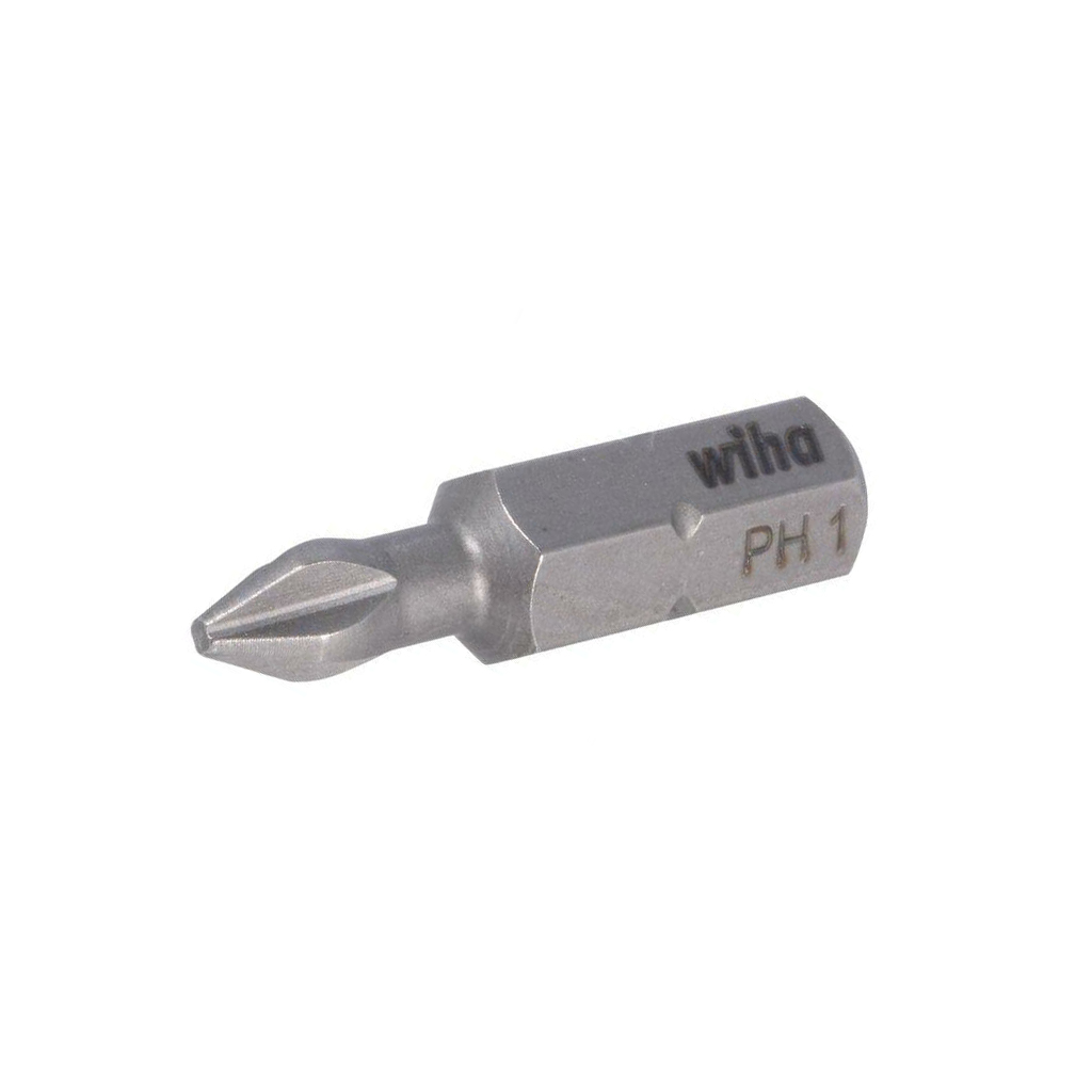 2X 01657 Bit Phillips PH1 L. ges 25mm Befestigung 1/4" (C6 3mm) WIHA ...